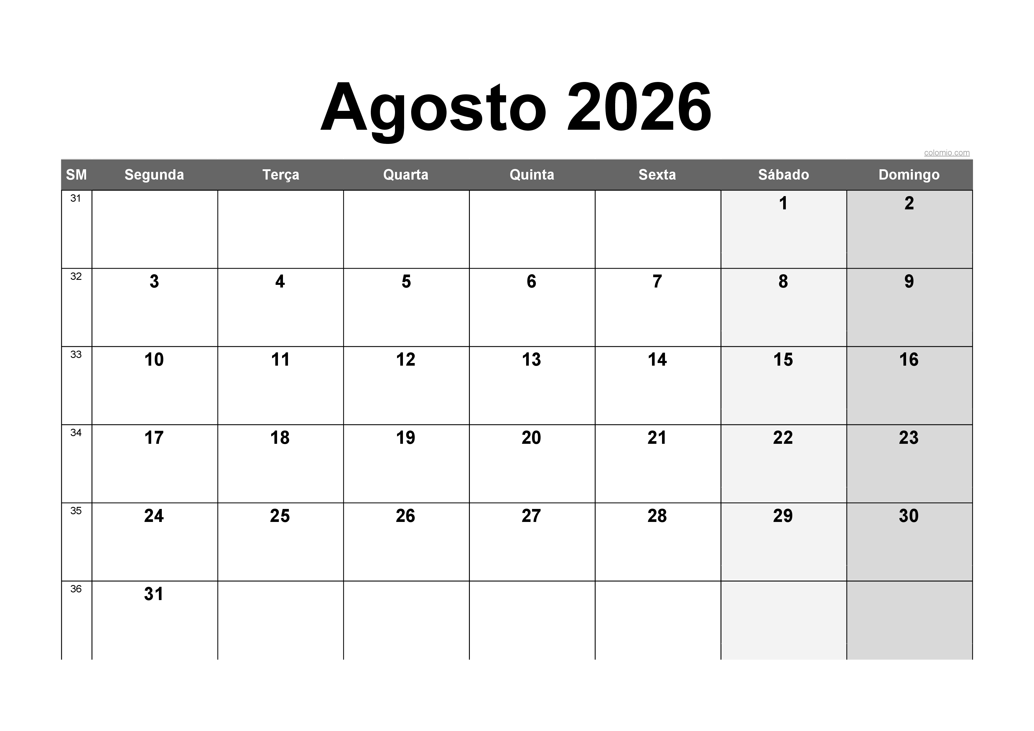 Agosto 2026 Calend rio Portugal PDF Excel Gr tis Agosto 2026 Calend rio Portugal PDF Excel Gr tis