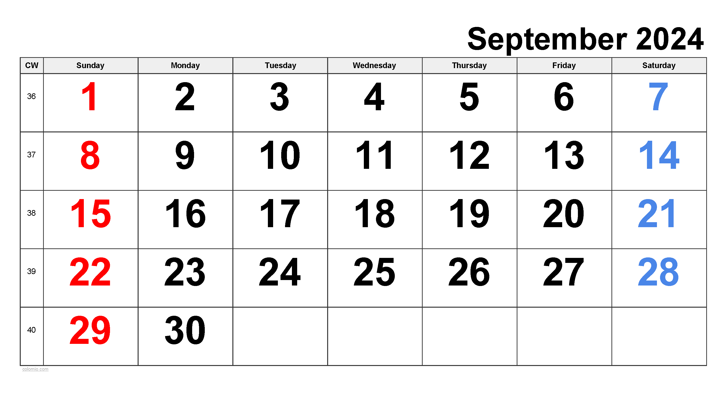 Calendar 2025 September 2025 Caitlyn Mary
