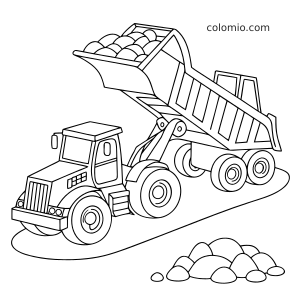 Excavators coloring pages » Free & Printable » Excavator coloring sheets