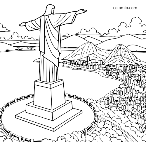 Christ the Redeemer Coloring Page Free PDF | Colomio