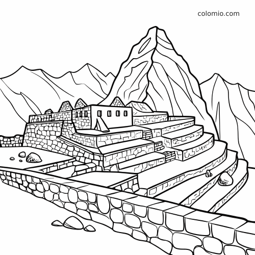 Machu Picchu Ruins Coloring Page Free PDF | Colomio